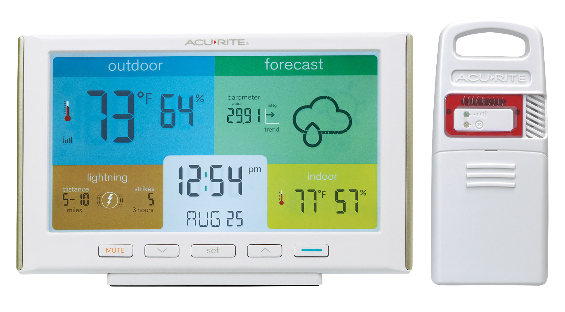 AcuRite Weather Station Forecaster for Indoor/Outdoor Temperature and ...
